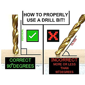 VETCO Titanium Nitride Drill Bit Set - 13 Pieces Hex Shank Quick Change Speed Lock Wood Plastic Aluminum