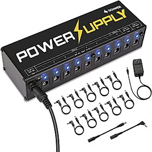 Donner DP-1 Guitar Power Supply 10 Isolated DC Output for 9V/12V/18V Effect Pedal