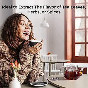 2 Pack Reinmoson Tea Strainers for Loose Tea, Extra Fine Mesh Tea Infuser for Loose Leaf Tea, 304 Stainless Steel & Updated Slim Threaded Lid, Loose Leaf Tea Steeper for Black Tea, Rooibos, etc