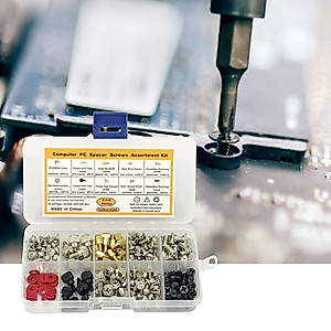 qiguch66 228Pcs Screw Set High Strength Sturdy Carbon Steel Computer Screw Standoffs Kit for Hard Drive