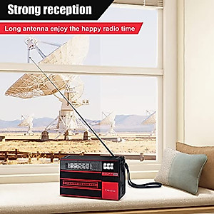 AM FM Portable Radio - Rechargeable Radio with Flashlight Portable AM/FM SW 1-2 Multiwave Radio - Super Strong Signal Large Speaker Transistor Antenna Gift for The Elderly, Friends, Couples(S307)