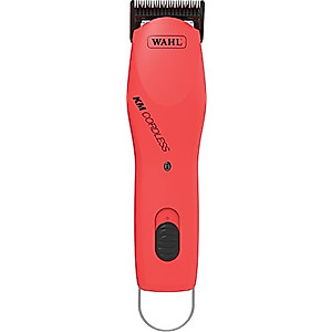 WAHL Professional Animal KM Cordless 2-Speed Detachable Blade Pet and Dog Clipper Kit, Poppy (#9596-200)