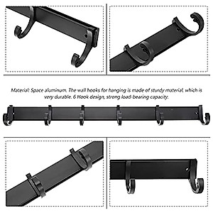 Veemoon 3pcs Mounted Clothes Hooks Xcm Wall with Rack Heavy and Kitchen Home Utility Adhesive Great Holder Foyers Robes Rail Black Coat for Entryway Hallways Bag Towel Purse. Hangers Hat