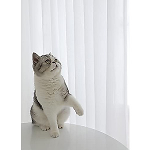 Sheer White Curtains 84 Inches Long Window White Sheer Curtain 2 Panels Sheer Curtains 15 Colors Clear White Beige Grey Purple Pink Size 63 72 95 108 145 Long Inch Bedroom Children Living Room Yard