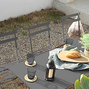 SUMETURE Patio Bistro Set (3Pcs, Grey) - Folding Outdoor Furniture, Modern Furniture with Anti-Skid Pads, Space-Saver for Patio, Yard, Garden, Indoor Use