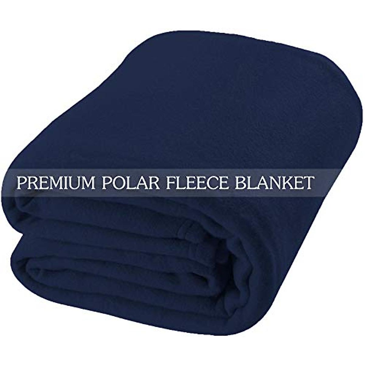 Fleece Blanket Twin Size - Polar Soft Brushed Fabric for Bed, Sofa, Living Room - Thermal Lightweight Spread - All Season Cozy Throw Blanket or Pet Blankets - 56’’ x 92’’ - Navy Blue