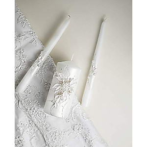 Magik Life Unity Candle Set for Wedding - Wedding Accessories for Reception and Ceremony - Candle Sets - 6 Inch Pillar and 2 10 Inch Tapers - Decorative Pillars White