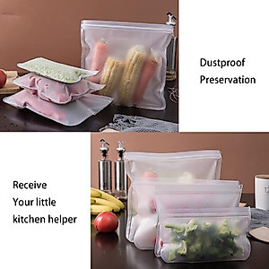12 Pack Reusable Food Storage Bags Silicone Ziplock Bags Stasher Bag Leakproof Storage Bags for Marinate Food & Fruit Cereal Sandwich Meal Prep Travel Items Home Organization Storage
