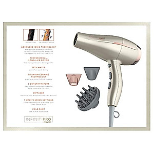 INFINITIPRO BY CONAIR Frizz Free Pro Hair Dryer ~ 2x the Shine - 3x the Frizz Control