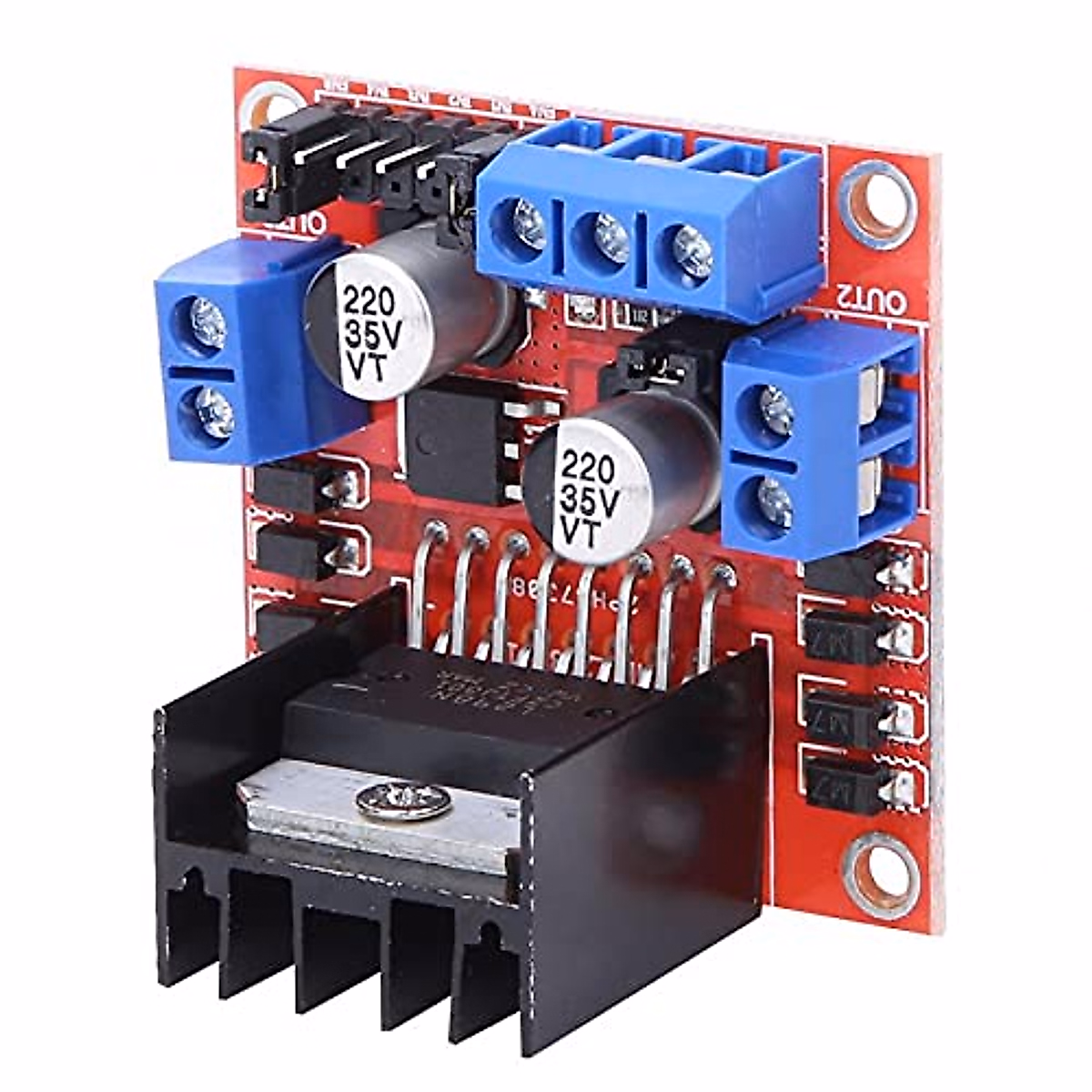 Davitu Motor Driver - L298N Motor Drive Board Module Double H Bridge Compatible With Stepper Motor Smart Car Robot Motor Driver Module
