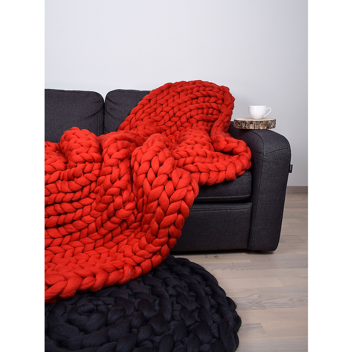 Chunky knit blanket Chunky blanket Merino wool blanket Giant throw Chunky Merino wool blanket Plaid Home decor Christmas gift Christmas present Interior design