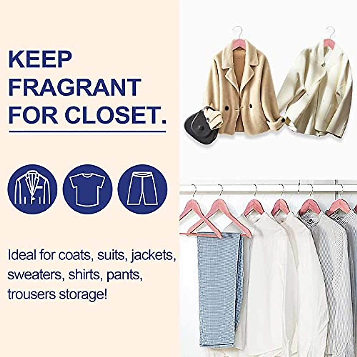 FairyHaus Natural Cedar Wooden Coat Hangers 18Pack & Wicker Baskets for Organizing 3Pack