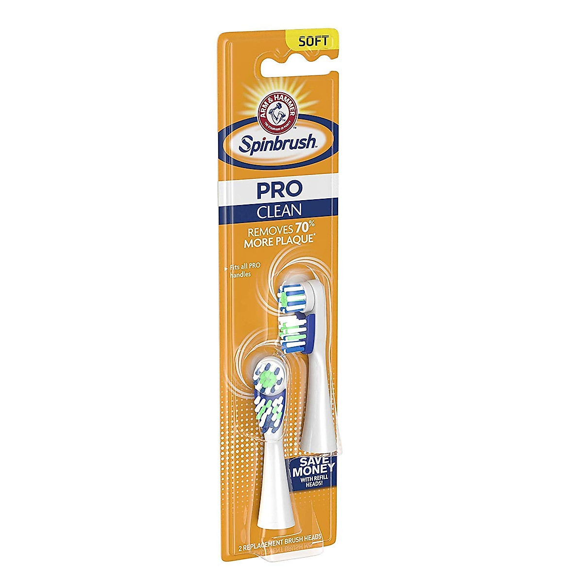 Spinbrush Pro Series Daily Clean Battery Toothbrush Refills, Soft, 4 Count