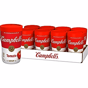 Campbell's Sipping Soup, Classic Tomato Soup, 11.1 Oz Microwavable Cup (Case of 8)