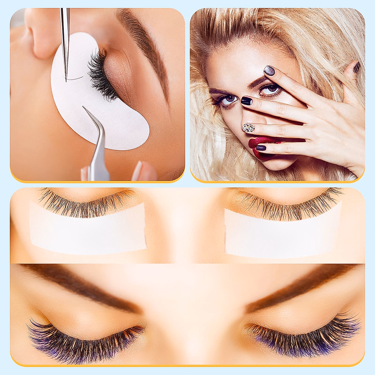 3 Pieces Soft Foam 1Pieces Cosmetic Scissors Elastic Eyelash Tapes White Lash Extension Tape Adhesive Under Eye Pads Beauty Lash Foam Tape for Eyelash Extensions