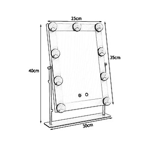 LIMEI-ZEN Vanity Mirror Cosmetic Dresser Lighting Kit with LED Bulbs Hollywood Style Makeup Mirror Dimmable Light Bulb White Wall Mirror Mirrors