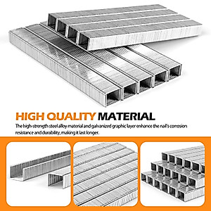 KIMSING 21 Gauge 1/2-inch (12.8mm) Crown Galvanized Upholstery Staples, 80 Series 3/8-inch (10mm) Leg Length Fine Wire Staples for Pneumatic Stapler, Air Staple Gun 10,000 Per Box (1 Box)