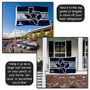 WinCraft Dallas Cowboys Texas State Flag Outdoor Indoor 3x5 Foot Banner