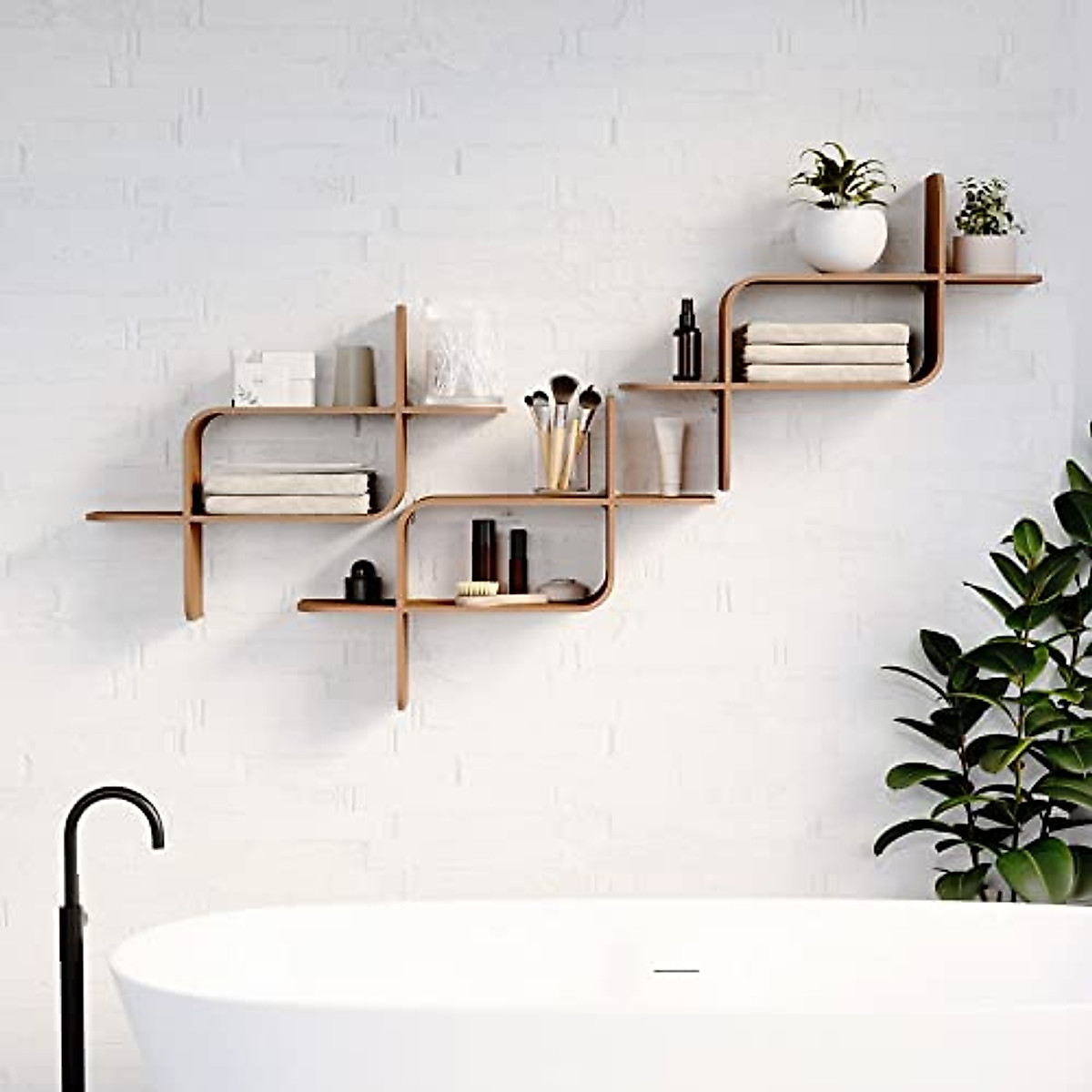 Umbra Montage Wall Shelf Light Walnut
