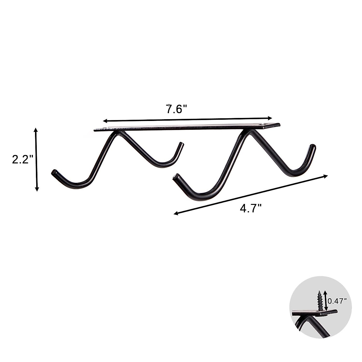 AMUFYSHH 4 Packs Mug Hooks Under Cabinet, Coffee Cup Hooks for Hanging Under Shelf, Mugs Organizer Rack with 16 Hooks for Displaying Mugs, Coffee Cups and Kitchen Utensils, Coffee Bar Accessories
