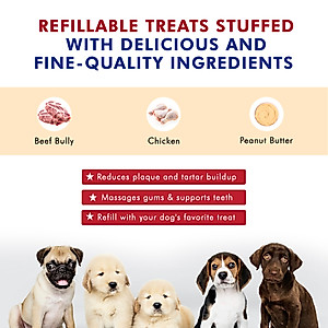 Pawfetto Peanut Butter Stuffed Cow Hooves for Dogs, Tasty Dental Treats for Dog Chews Long Lasting Natural Dog Products, Individually Wrapped (Pack of 10) 54811