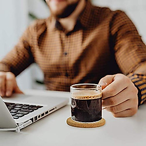 Cork Round Edge Coasters -12 Packs Extra Thick Wooden Drink Coaster, 4 inch Diameter and 2/5 inch Thick Plain Absorbent and Reusable Saucers for Hot&Cold Drink