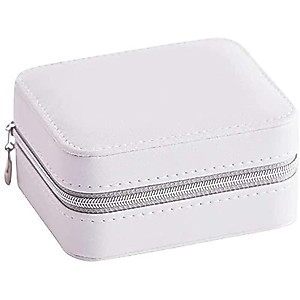 ZZYINH AN207 Travel Portable Jewlery Box Makeup Mirror Jewelry Ear Stud Earrings Storage Box Korea Jewelry Jewelry Box Small Jewelry (Color : White)