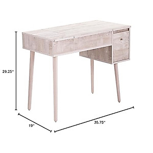 SEI Furniture Harzen Vanity Desk, Graywashed