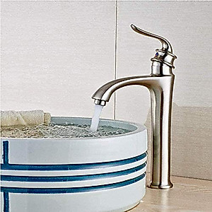 Kitchen Faucet Brushed Nickel Bath Faucet with Handle Hole Sink Faucet Installed on The Deck