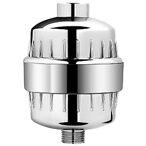AquaBliss High Output Universal Shower Filter with Replaceable Multi-Stage Filter Cartridge – Transform Itching, Eczema & Acne into Glowing Hair, Nails & Skin Fast - Chrome (SF220)