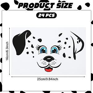 Seajan 24 Sheets Dalmatians Stickers for Kids 9.8 x 6.3 Inch 100 Days Face Decorating Sticker Dog Decals Dalmatian Stickers Gift for Adults Costume Makeup Parties Celebrations Face Decoration