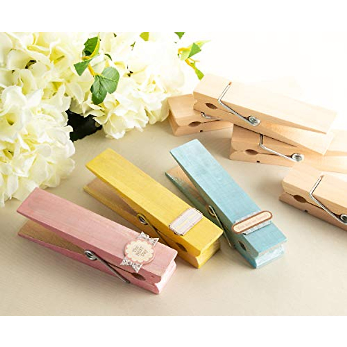 Jumbo Wooden Clothespins for Crafts (6 x 1.38 x 1.2 in, 8-Pack)