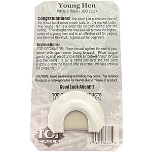 Top Calls Young Hen | Turkey Call | Mouth Call | Become a Living Turkey Decoy | American Made by Hand | Must Have Hunting Accessories & Turkey Hunting Gear Realistic Turkey Sounds