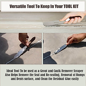 A2Z Scilab Brand Engineering Classic Offset Caulk Tooling Spatula, Stainless Steel (3 Inch Long Offset Blade)