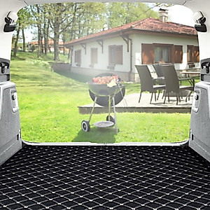 ikasus Quilted Foam Vinyl Fabric Diamond Pattern with Thick Sponge Backing Faux Leather Fabric for Car Headliner, Furniture Upholstery, Headboards,155x100CM