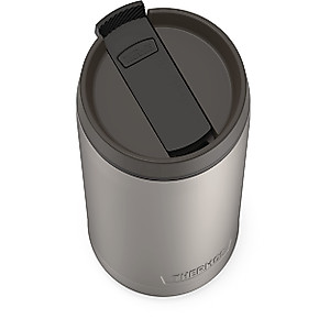 THERMOS ALTA SERIES Stainless Steel Tumbler 18 Ounce, Matte Steel/Espresso Black