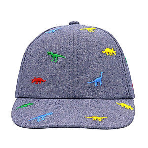 Sarfel Grey Dinosaur Toddler Hat for Girls/Boys, UPF 50+ Sun Protection, Adjustable Baseball Cap, Ages 2-4 Years