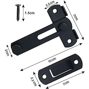2 Pack Large Stainless Steel Gate Latches, Door Holder Flip Latch Safety Door Bolt Latch Lock (Black)