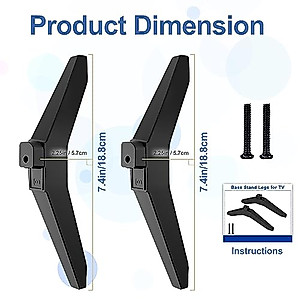 TV Legs for LG 43in TV UJ LJ Series, Compatible with LG TV Stand Replacement Base 43UJ6300 43UJ6300PUA 43UJ630T 43UJ635T 43LJ5500 43LJ550M 43LJ5550 43LJ5500UA with Screws