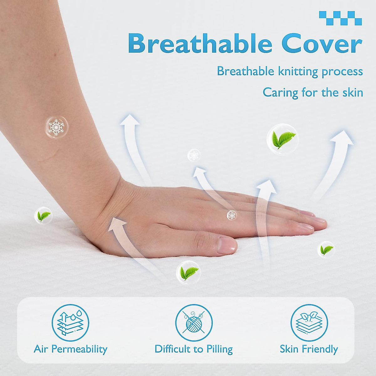 WYGMAV Queen Mattress 8 Inch Gel Memory Foam Mattress, Gel Infused Bed Mattress for Comfort and Pressure Relief with Washable and Removable Zipper Cover, Bed-in-a-Box, Medium Firm, White