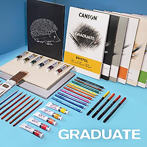 Canson Graduate Watercolor Pad, Foldover, 9x12 inch, 20 Sheets | Artist Paper for Adults and Students - Painting, Gouache, Mixed Media and Ink