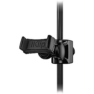 IK Multimedia iKlip Xpand Mini mic Stand Phone Holder, Compatible with iPhone & Android Smartphones 3.5" to 6", with Adjustable 360° Swivel