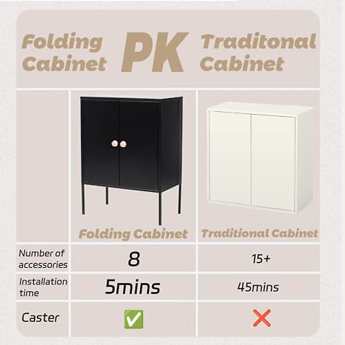 STSDOHAB Black Metal Storage Cabinet -Black Free Standing Cupboard for Kitchen, Entryway, Bathroom, and Office File Storage - Easy Assembly Sideboard and Buffet