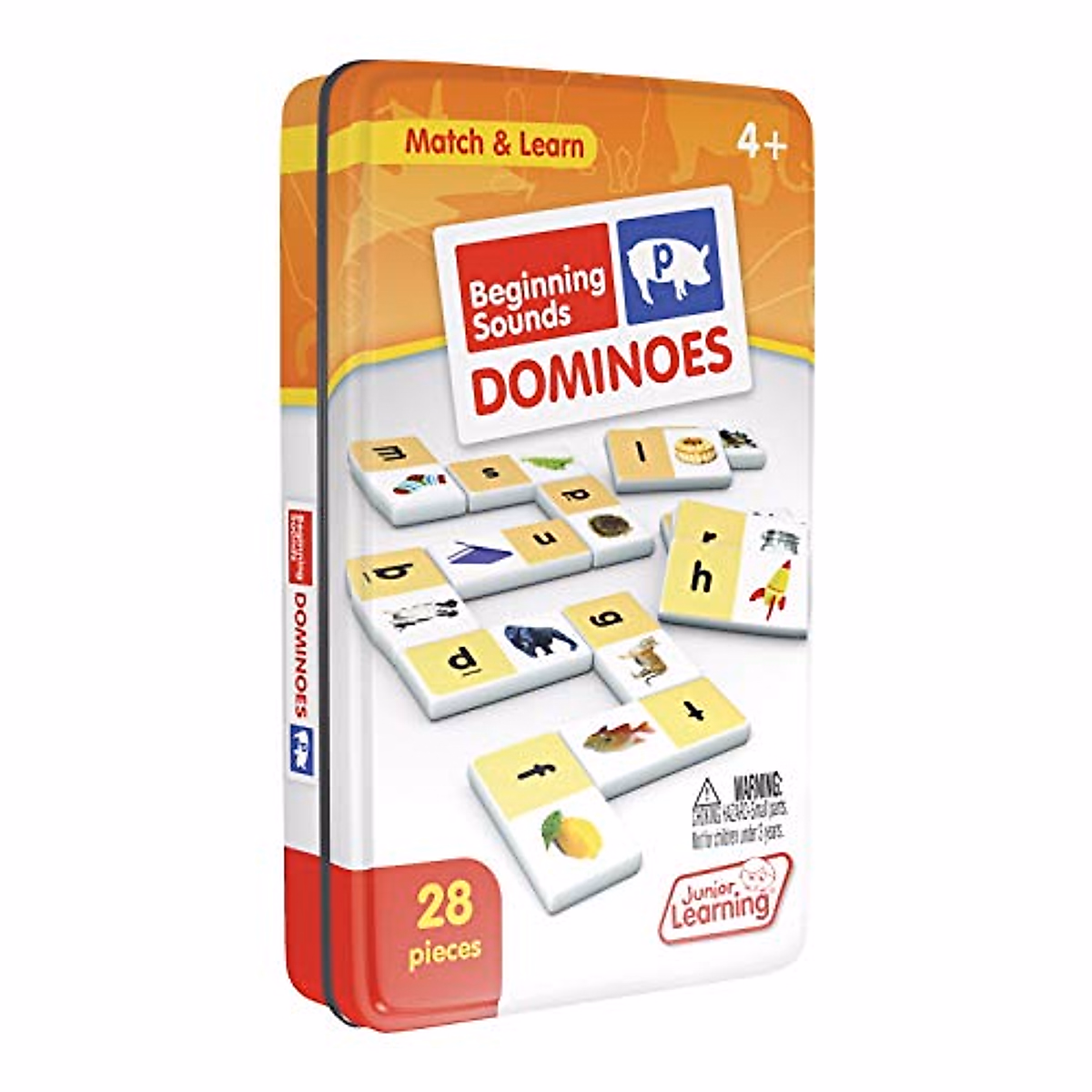 Junior Learning Beginning Sound Dominoes Educational Action Games, Multi (JL492) for 48 months to 96 months