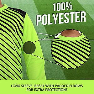 Vizari Arroyo Youth Soccer Goalkeeper Jersey for Youths | Shock Absorbing Long Sleeve Goalie Jersey (US, Alpha, Large, Regular, Green/Black)