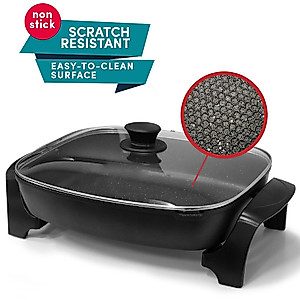 10.5-Quart Jumbo Electric Skillet with Easy-Pour Spout, Black - Versatile Cooking Made Easy