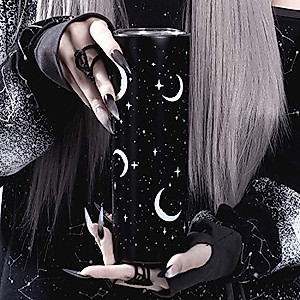 Insulated 20oz Stainless Steel Coffee Mug For Women Skinny Tumbler with Splashproof Lid Halloween Decor Spooky Gifts Vacuum Double Wall Rubber Sealed Tumblers Travel Cup Simple Modern Kitchen 570ml