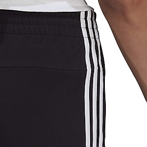 adidas Women's Essentials Slim 3-Stripes Shorts, Black/White, Large