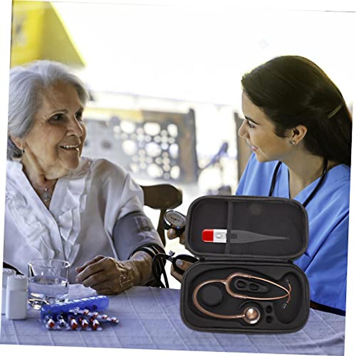 BELLIFFY 1pc Storage Bag Mini Pouch for Nurse Hard Case Accessories Galvanized Round Tray Travel Organizer Bags Carrying Bag Pink Eva