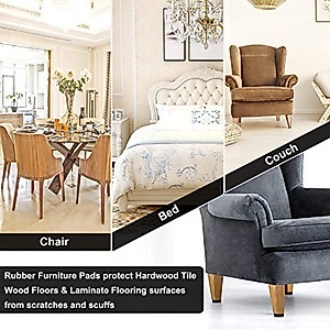 Non Slip Furniture Pads -24 pcs 2" Furniture Grippers Hardwood Floors , Non Skid for Furniture Legs,Self Adhesive Rubber Furniture Feet, Anti Slide Furniture Floors Protectors for Keep Couch Stoppers